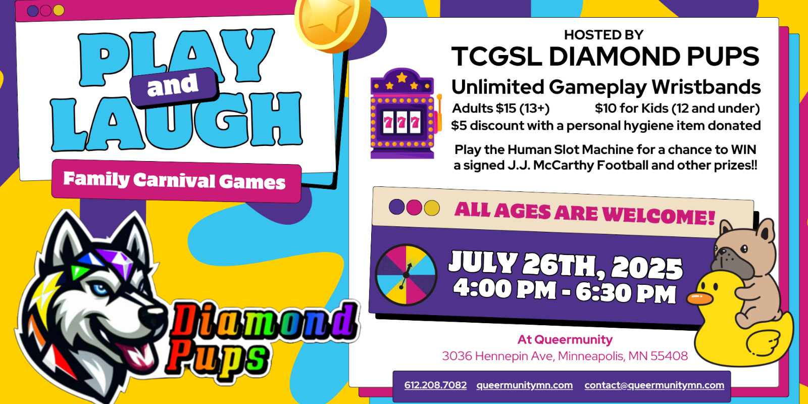 TCGSL Diamond Pups Family Carnival | Queermunity Collaborative